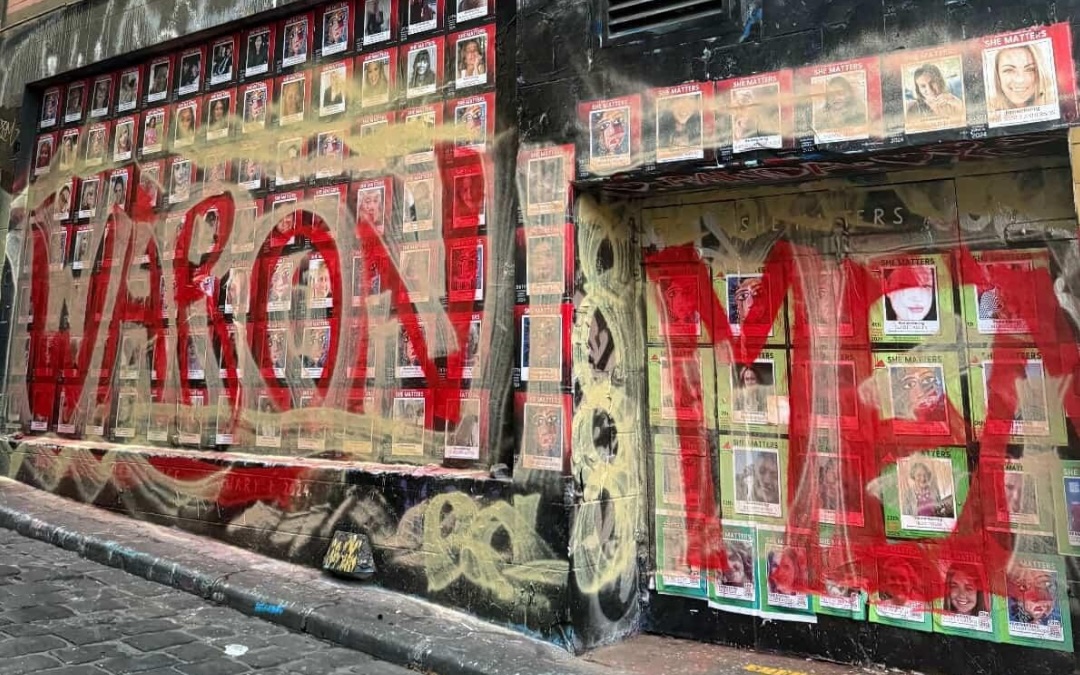 Defaced: War on women continues with graffiti on feminist street art ...